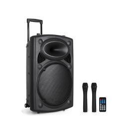 Qtx QR12PABT Mobiele Bluetooth PA Luidspreker Box Accu Trolley USB/SD ...