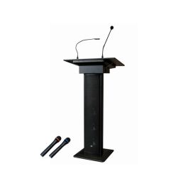 BST AMC73B actieve conferentie lessenaar met 2 draadloze UHF microfoons ...