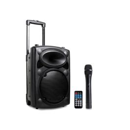 QTX QR8PABT Mobiele Bluetooth PA Luidspreker Box Accu Trolley USB/SD ...