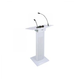 BST AMC73W actieve Witte conferentie lessenaar met 2 draadloze UHF ...